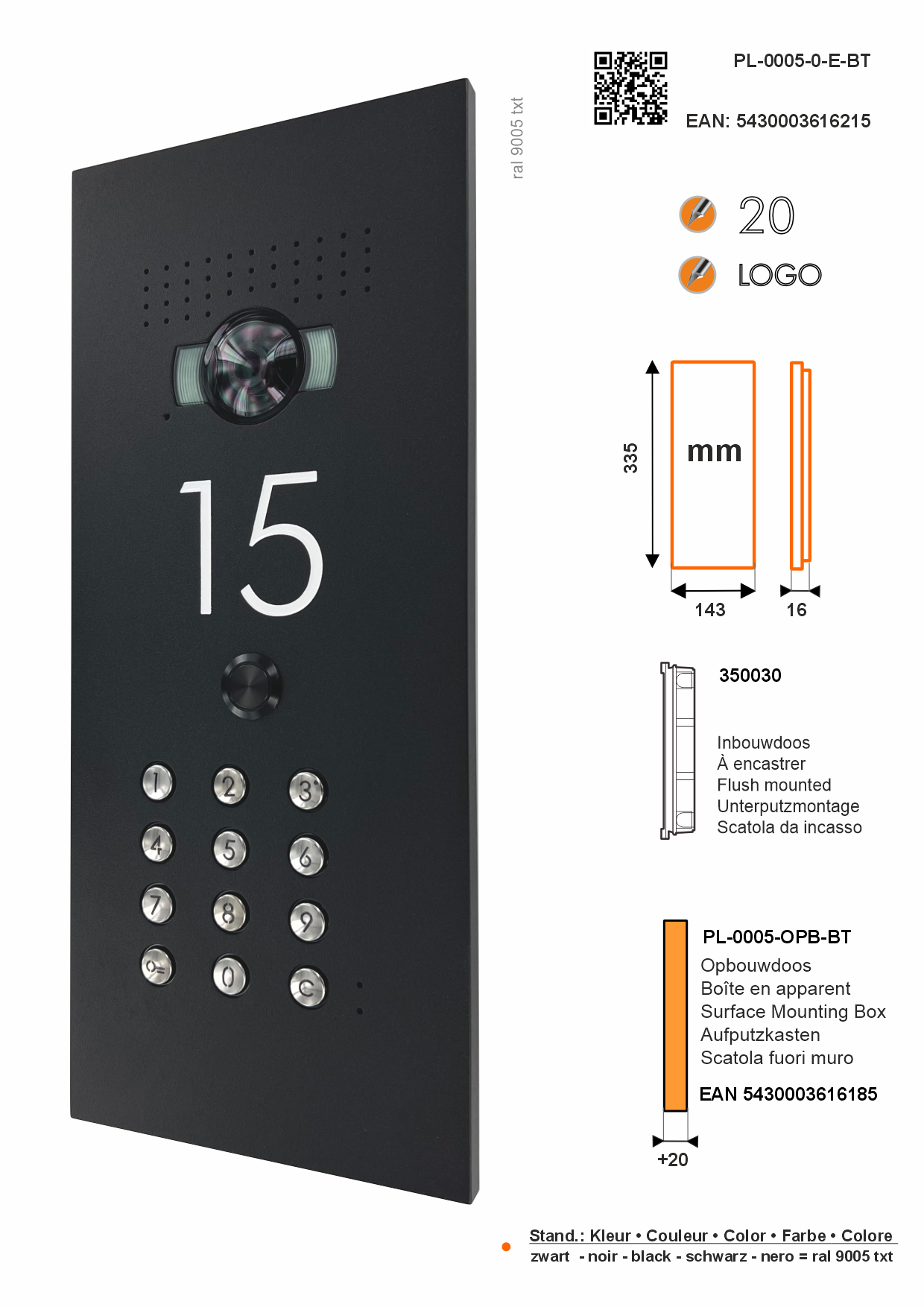 SFERA LUNA+ House sign engraved keypad Video Parlofonie High-End ...